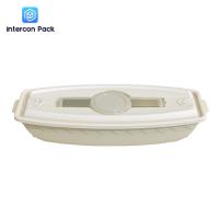 China OEM Paper Pulp Moulded Trays Disposable Compostable Food Trays With Cover for sale