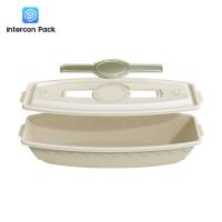China OEM Paper Pulp Moulded Trays Disposable Compostable Food Trays With Cover for sale