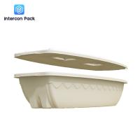 China OEM Paper Pulp Moulded Trays Disposable Compostable Food Trays With Cover for sale
