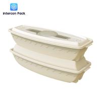China OEM Paper Pulp Moulded Trays Disposable Compostable Food Trays With Cover for sale