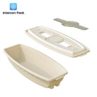 China OEM Paper Pulp Moulded Trays Disposable Compostable Food Trays With Cover for sale