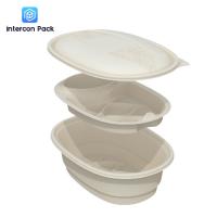 China Biodegradable Disposable Paper Pulp Moulded Trays Takeaway Food Container for sale