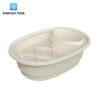 China Biodegradable Disposable Paper Pulp Moulded Trays Takeaway Food Container for sale