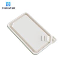 China 800ml Paper Pulp Moulded Trays Sugarcane bagasse pulp fiber plant paper with lid for sale