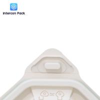 China 800ml Paper Pulp Moulded Trays Sugarcane bagasse pulp fiber plant paper with lid for sale