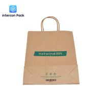 China Shaped CMYK Printed Kraft Paper Bags With Handles And Logo Brown Color for sale