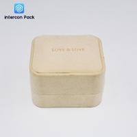 China Flip Small Jewelry Packaging Boxes Polyurethane Flocking Cloth Clamshell Jewelry Box for sale
