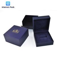 China Intercon Pack Luxury Leather Jewellery Box Hot Stamping Process 4.02x4.02x2.2 Inch for sale