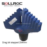 China Forging Processing Blue 3 Wings Step Drag Drill Bit For Soft And Midium Rock for sale