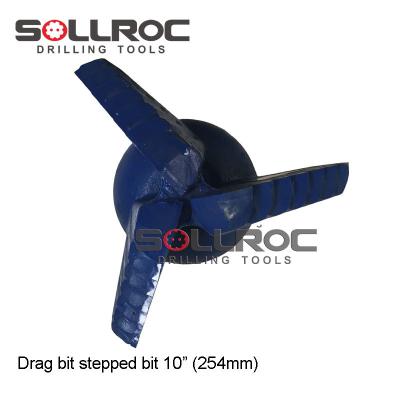 China API 6 5/8'' Blue 10'' 3 Wings Drag Bits 254mm Tungsten Carbide For Drilling for sale