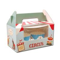 China OEM Custom Eco Friendly Paper Boxes with Window and Handle for Cake Packaging for sale