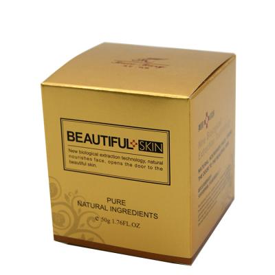 China Disposable Gold Color 325g Art Paper Box Cosmetic Gift Packaging Custom Size for sale
