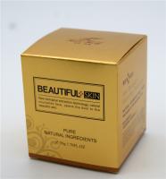 China Disposable Gold Color 325g Art Paper Box Cosmetic Gift Packaging Custom Size for sale