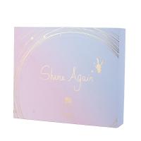 China Custom Luxury Apparel Boxes 300gsm Art Paper Hot Stamping Pink Blue Gift Packaging for sale