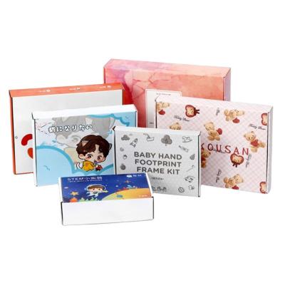 China Foldable Small CMYK Color E Flute Corrugated Gift Box Custom Logo for sale