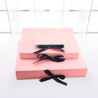 China Luxury Pink Rigid 1000g Cardboard Foldable Packaging Box Book Shaped for sale
