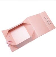China Luxury Pink Rigid 1000g Cardboard Foldable Packaging Box Book Shaped for sale