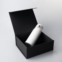 China 157gsm Art Paper Black Gift Box With Lid Foldable Rigid Magnetic Packaging for sale