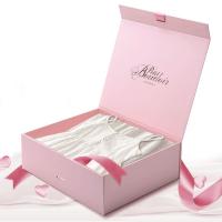 China Book Shape Debossing Magnetic Garment Packaging Boxes With Ribbon for sale