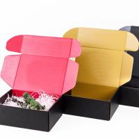 China Custom Logo Pink Corrugated Mailing Boxes 300gsm FBB 2mm Thick Kraft Paper Packaging for sale