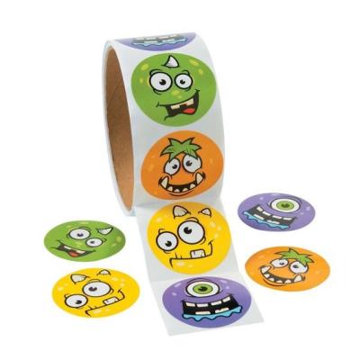 China Custom Round Adhesive Sticker Labels 2 inch Waterproof Vinyl Roll Printing for Kids Christmas Gifts for sale