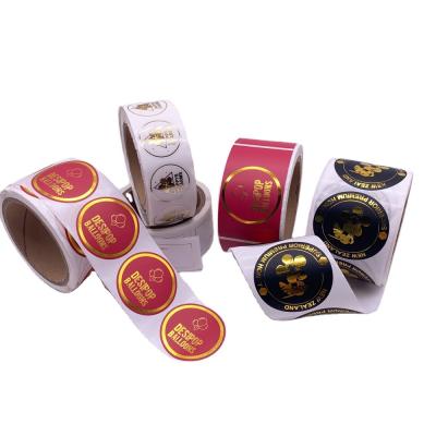 China Custom CMYK Label Stickers Roll 2x2 Inch Round Matte Glossy Waterproof for sale