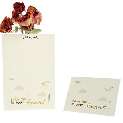 China 350gsm Kraft Paper Invitation Card 125x160mm with Envelop for Birthday Wedding for sale