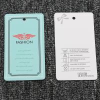 China Rectangle Embossed Debossed Logo Recycled Hang Tag 300gsm Paperboard for sale