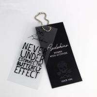 China Custom C1S Coated Paper Embossed Swing Tags Eco Friendly for Garment Shirt Shoes Bags 300gsm for sale