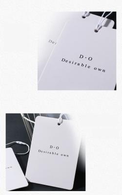 China Custom Rectangle Two Layers Debossing Clothing Label Tag with String 1000 PCS for sale