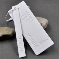 China Embossed Brand Eco PVC Washable Custom Hang Tags For Clothing for sale