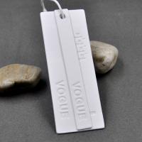 China Embossed Brand Eco PVC Washable Custom Hang Tags For Clothing for sale