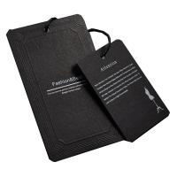China Custom 350gsm Coated Paper Hang Tags for Bags Shoes Clothing Black White Print for sale