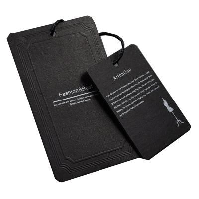 China Custom 350gsm Coated Paper Hang Tags for Bags Shoes Clothing Black White Print for sale