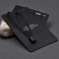 China Custom 350gsm Coated Paper Hang Tags for Bags Shoes Clothing Black White Print for sale