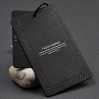 China Custom 350gsm Coated Paper Hang Tags for Bags Shoes Clothing Black White Print for sale