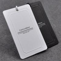 China Custom 350gsm Coated Paper Hang Tags for Bags Shoes Clothing Black White Print for sale