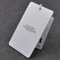 China Custom 350gsm Coated Paper Hang Tags for Bags Shoes Clothing Black White Print for sale