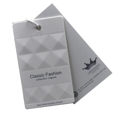 China Custom Embossed Debossing Hang Tags with String 1000 Pcs Kraft Paper Clothing Labels for sale