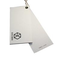 China Debossed Logo 350g Kraft Paper Custom Hang Tags With String for sale