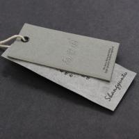 China Debossed Logo 350g Kraft Paper Custom Hang Tags With String for sale