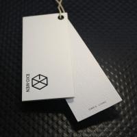 China Debossed Logo 350g Kraft Paper Custom Hang Tags With String for sale