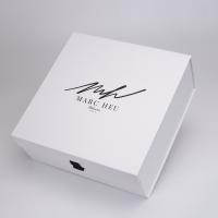 China Folding Magnetic 185g fancy paper White Packaging Box For Apparel for sale