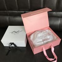 China Custom Collapsible Magnetic Gift Box with Ribbon Handle 1000pcs MOQ CMYK PMS for sale