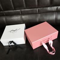 China Custom Collapsible Magnetic Gift Box with Ribbon Handle 1000pcs MOQ CMYK PMS for sale