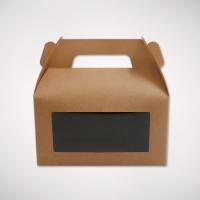 China 350gsm Kraft Paper Food Boxes Wedding Anniversary Candy Gable Box Custom Size for sale