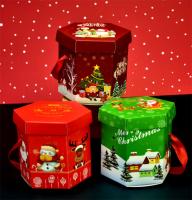 China Eco Friendly Christmas gift CMYK Candy Packaging Box With Handle for sale