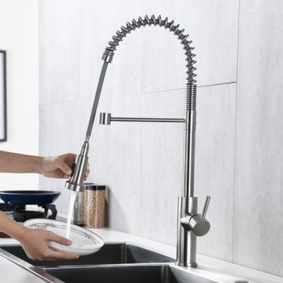 China Touch Sensor Kitchen Faucet 18/10 Stainless Steel Pull Out Extendable Hose Mixer 2001X-SS for sale