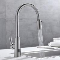 China SUS304 Stainless Steel Motion Sensor Kitchen Sink Faucet for sale