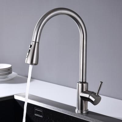China IPX5 Smart Touch Kitchen Faucet Dual Function Spray Head Solid Stainless Steel 360 Swivel for sale